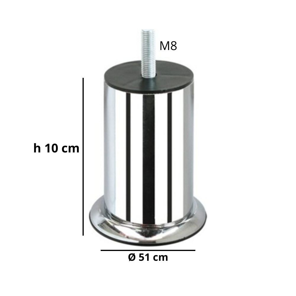 Piede metallo cromato h 10 diametro 5,1 Y468CR