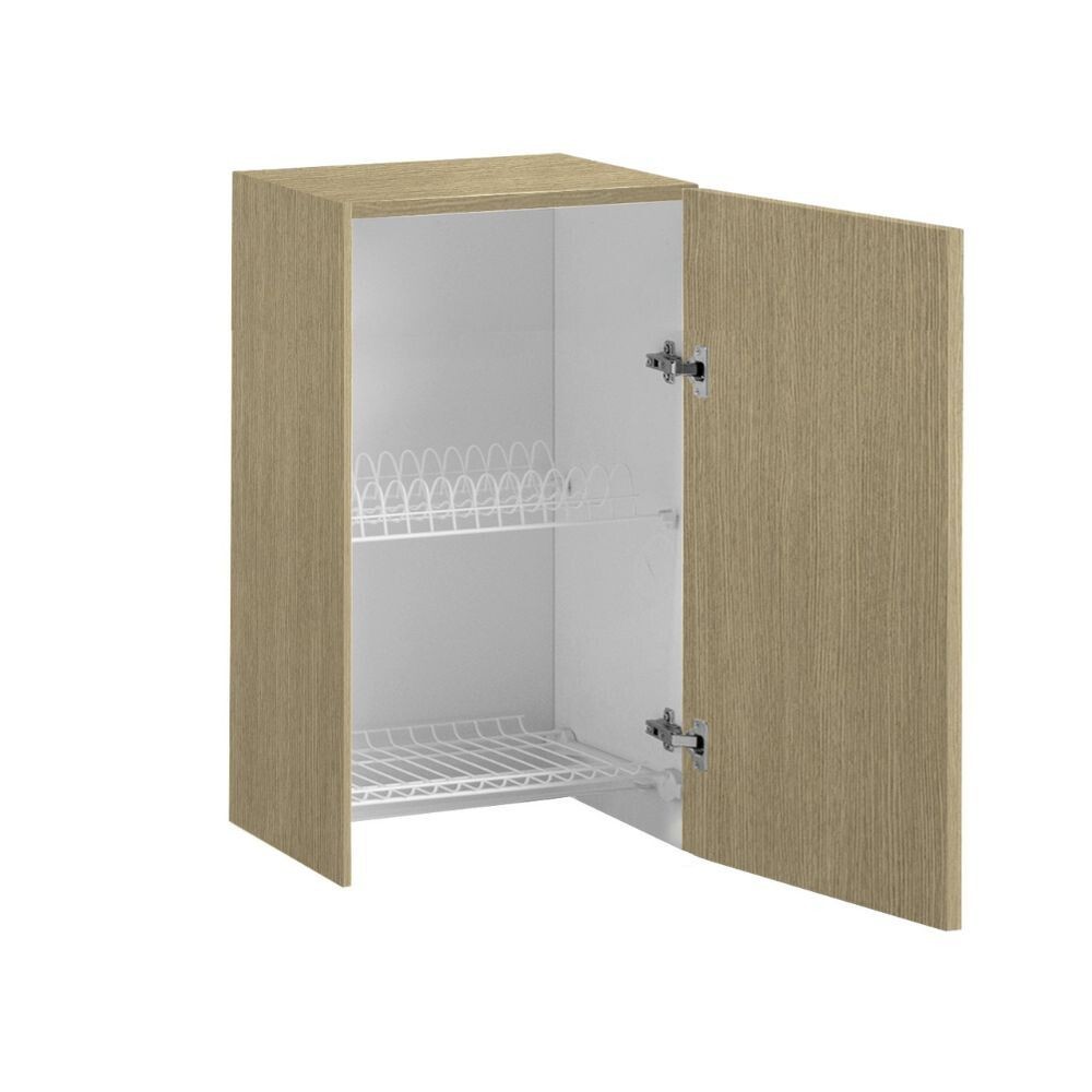 Pensile Scolapiatti con Anta 60x33x96H Colore Rovere Promenade